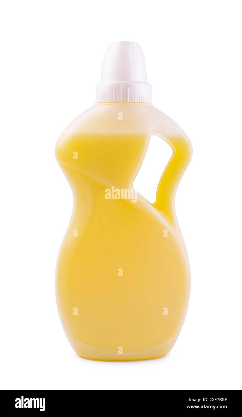 Yellow Plastic detergent bottle isolated on white background Stock ...
