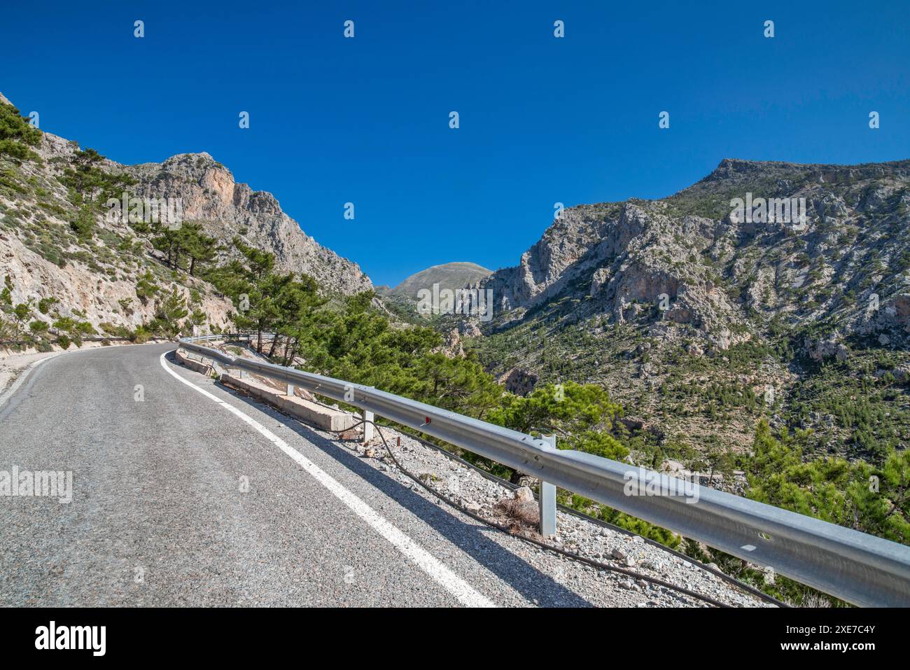 Road to village of Orino, Orino Gorge, Thrypti mountain range, Eastern ...