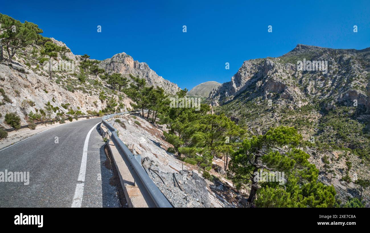 Road to village of Orino, Orino Gorge, Thrypti mountain range, Eastern ...