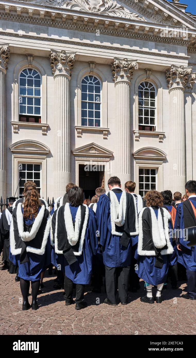 Trinity College graduands, University of Cambridge, in academic dress ...