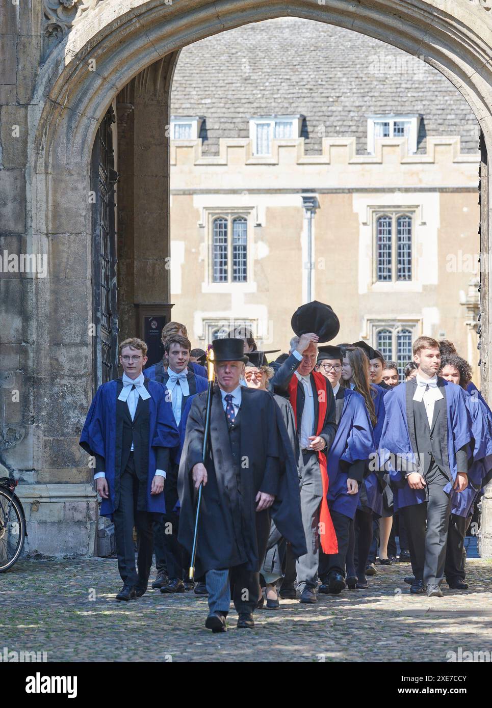 Trinity College graduands, University of Cambridge, in academic dress ...