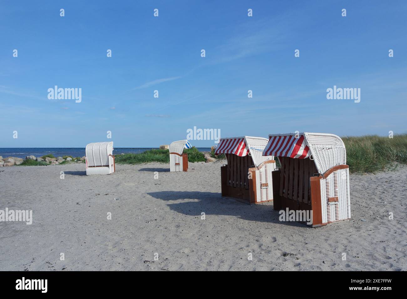 Fehmarn, beach chairs on the beach Stock Photo - Alamy