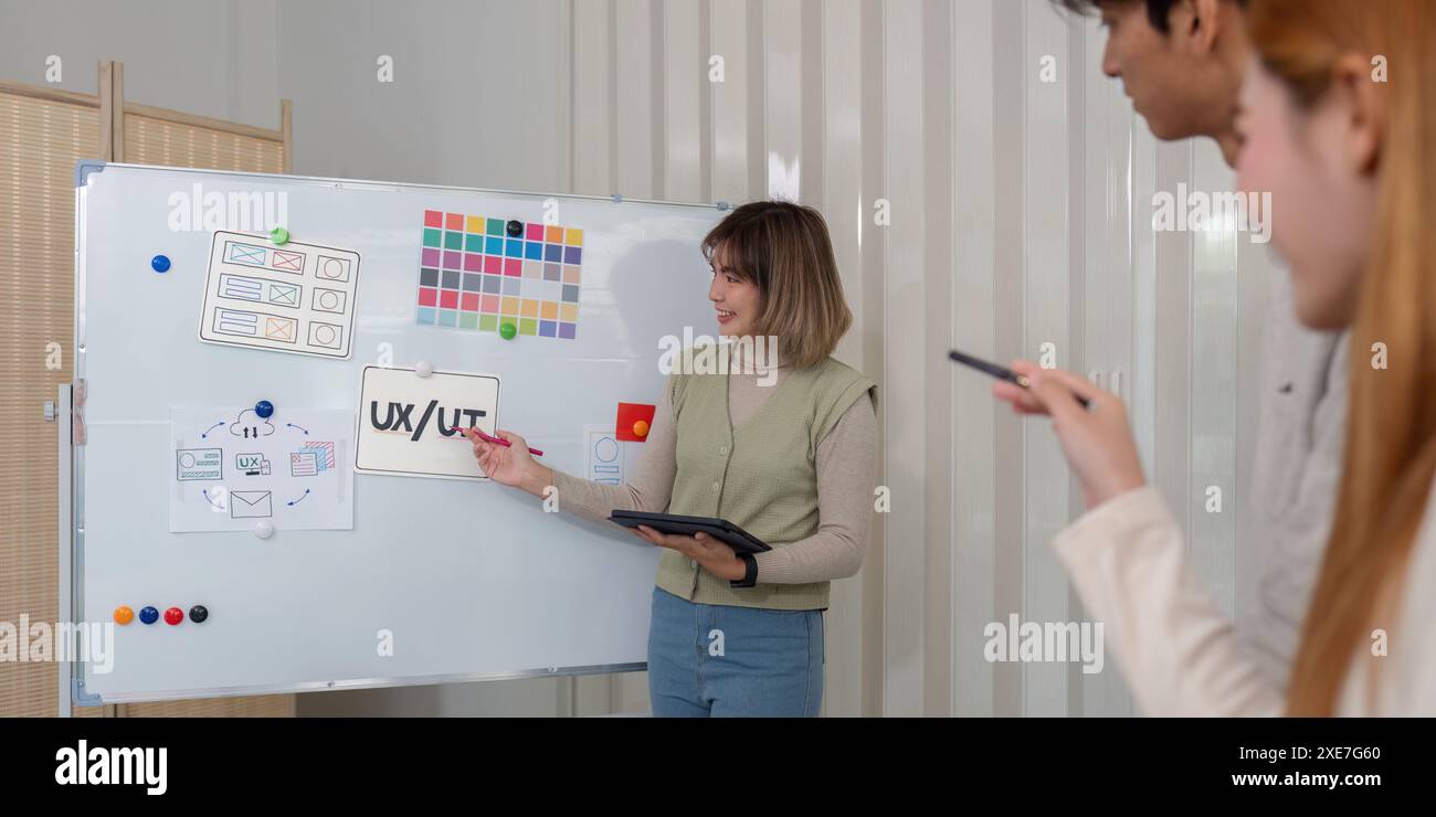 Creative Ux Developer And Ui Designer Brainstorming Session In Modern