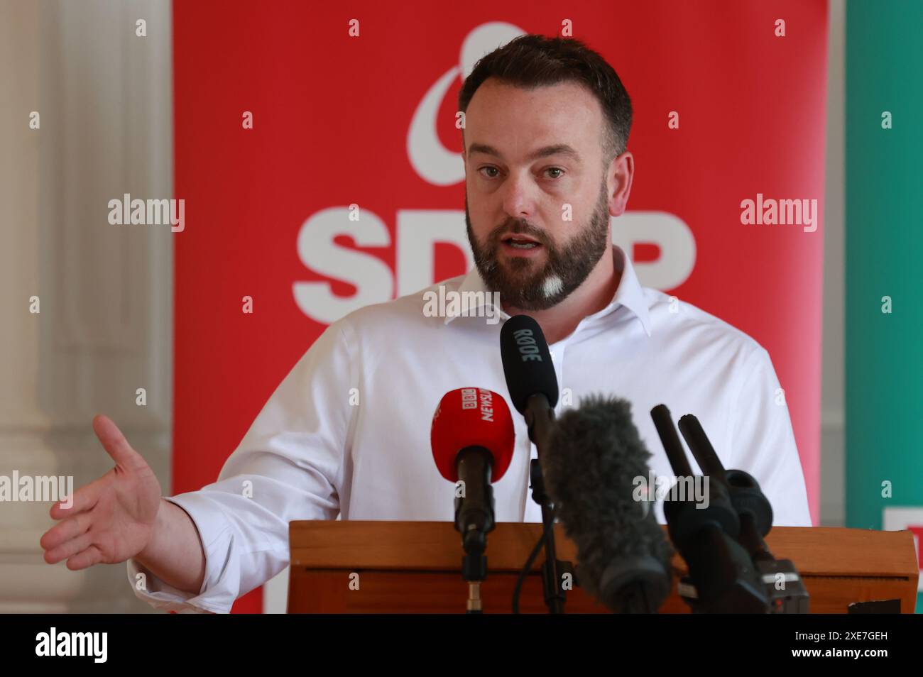 SDLP Leader Colum Eastwood during his party's manifesto launch at the ...
