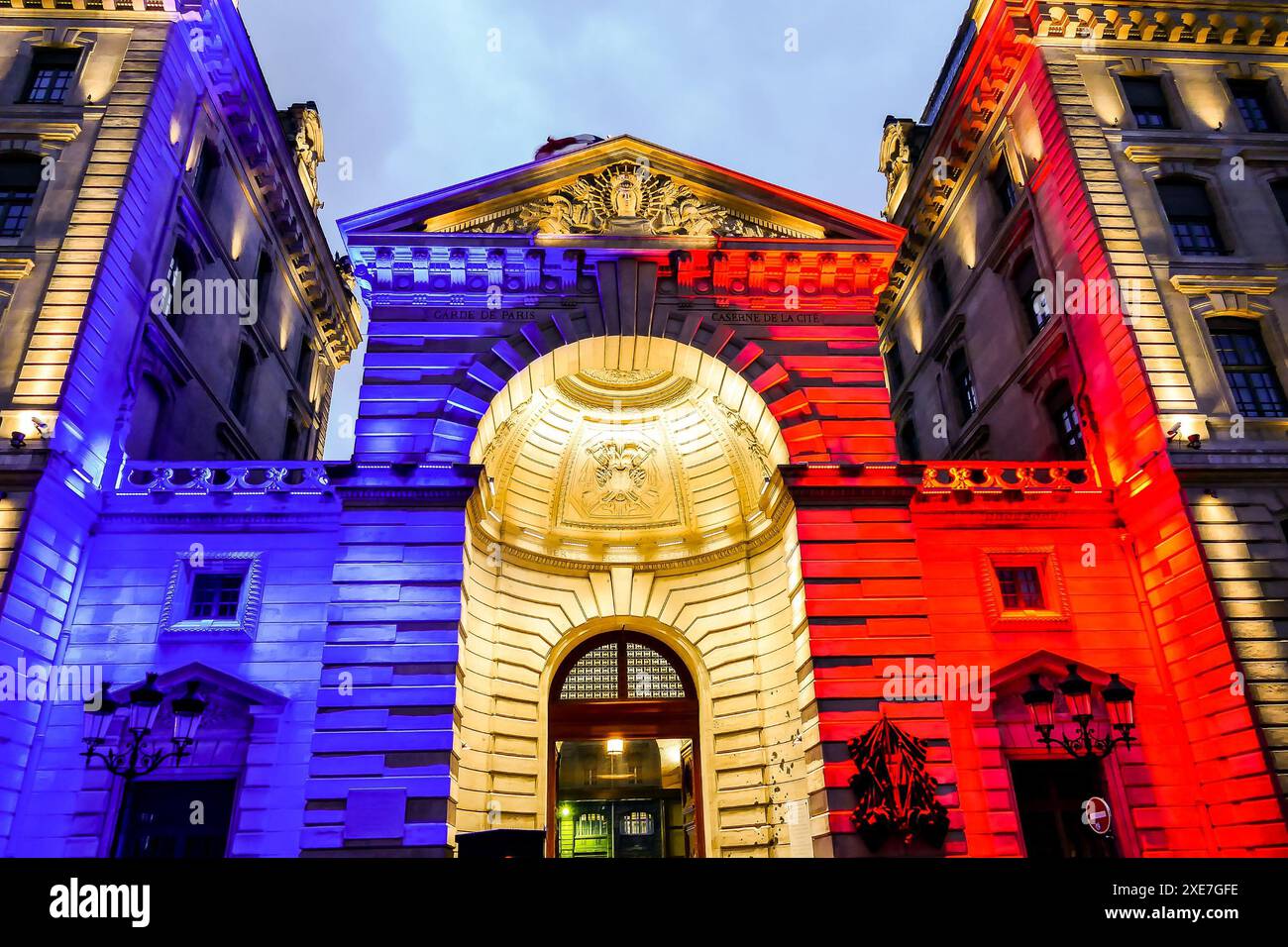French flag light colored building , Photo image a Beautiful panoramic ...