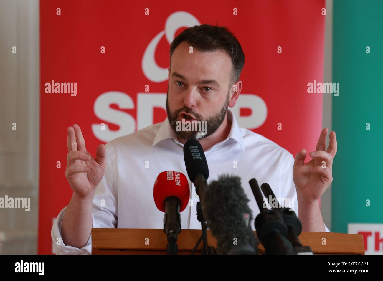 SDLP Leader Colum Eastwood during his party's manifesto launch at the ...