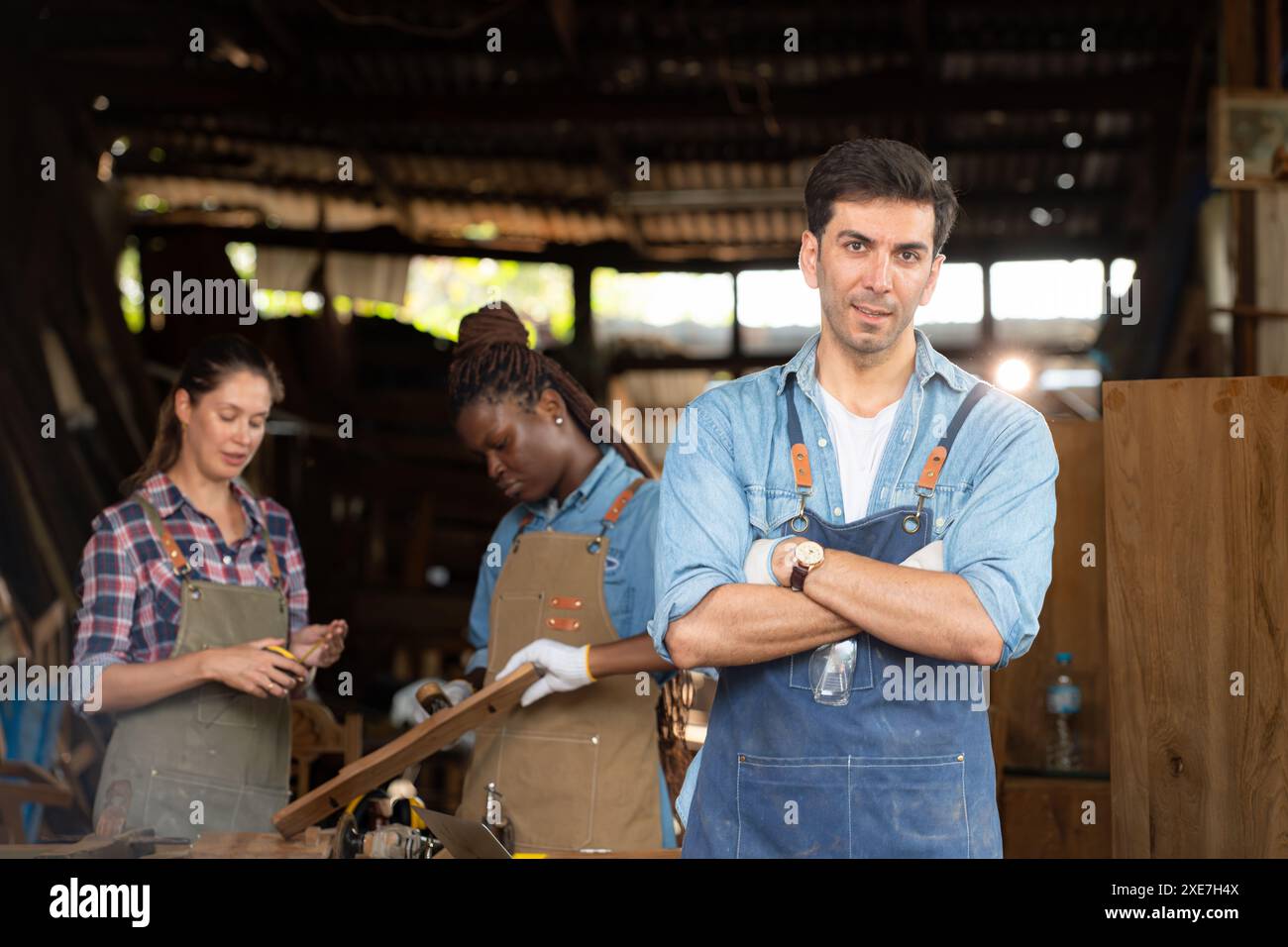 Portrait carpenter standing arms hi-res stock photography and images ...