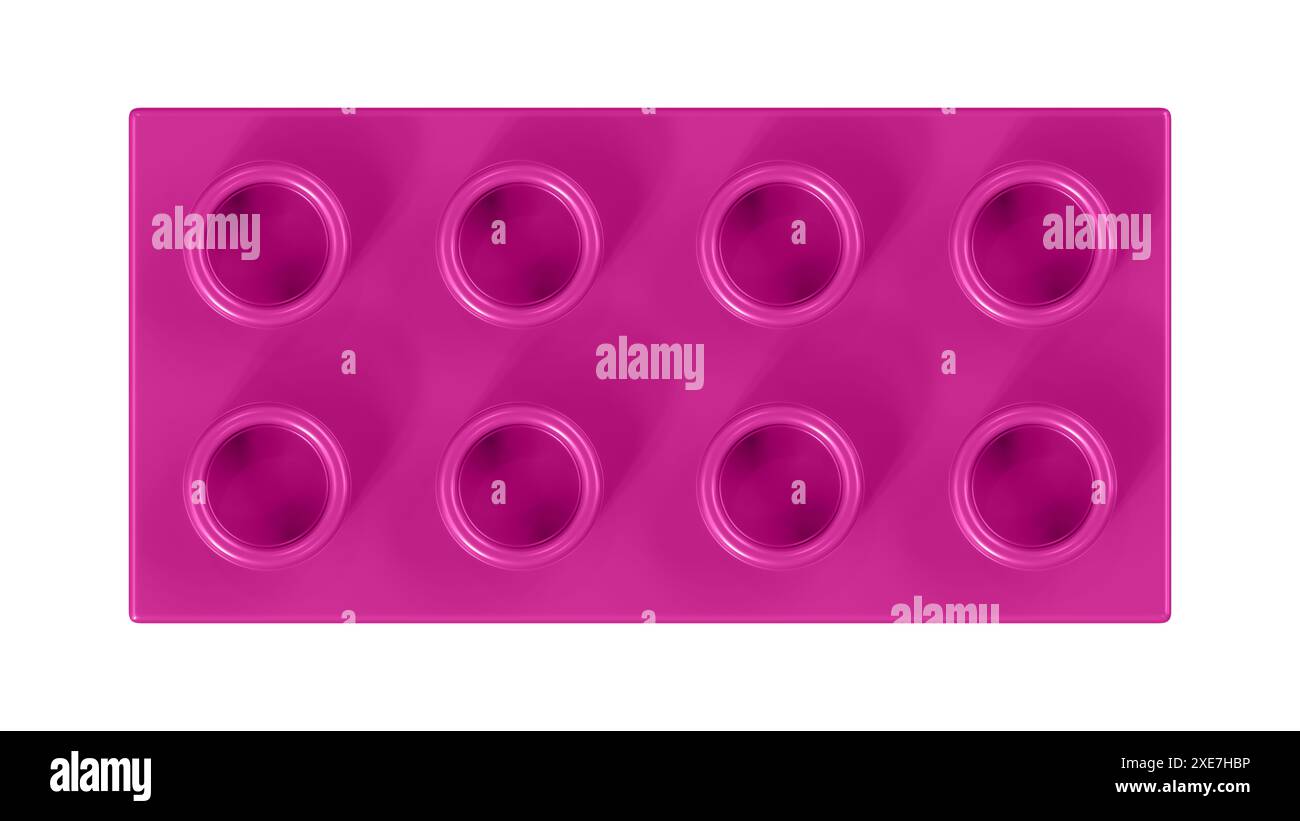 Fuchsia Lego Block Isolated on a White Background. Close Up View of a ...