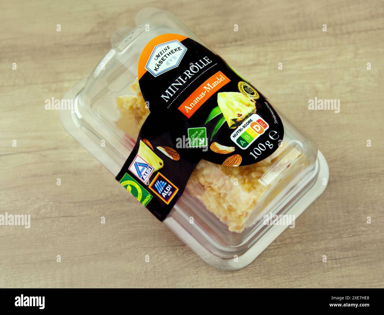 Hamburg, Germany - June 22 2024: Kaese Mini Rolle Ananas Mandel Stock ...