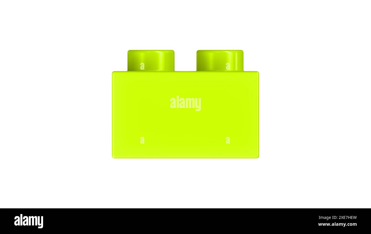 Lime Green Lego Block Isolated on a White Background. Close Up View of ...