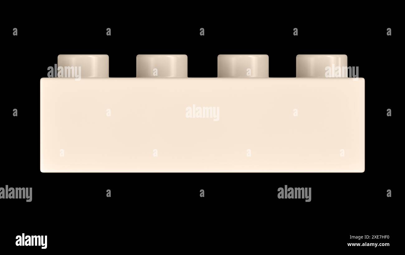 Ivory Lego Block Isolated on a Black Background. Close Up View of a ...