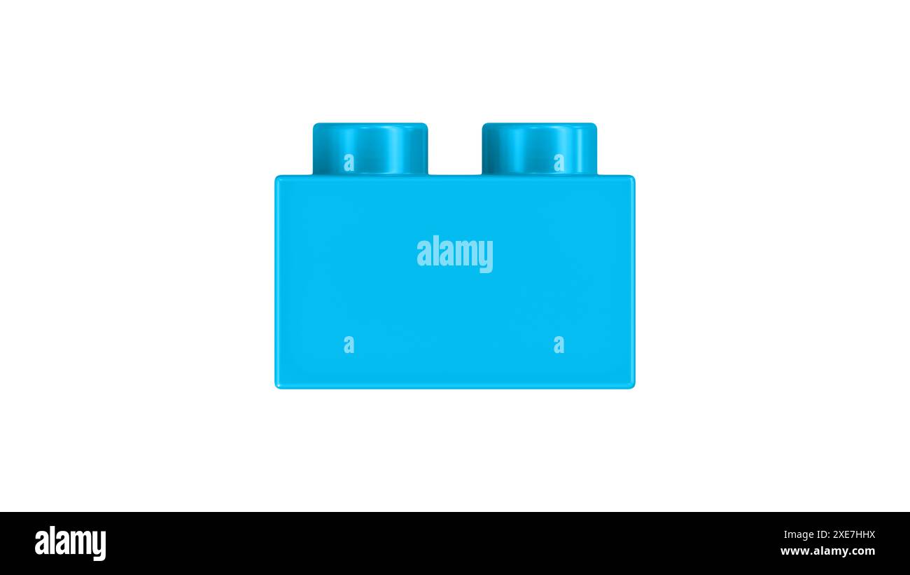Cyan Lego Block Isolated on a White Background. Close Up View of a ...