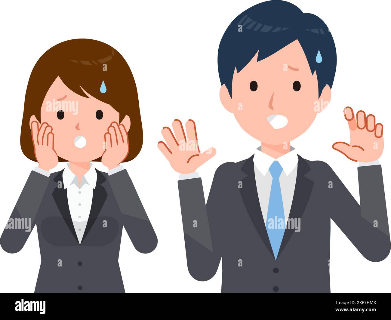 Business people in suits. Surprised and confused Stock Vector Image ...