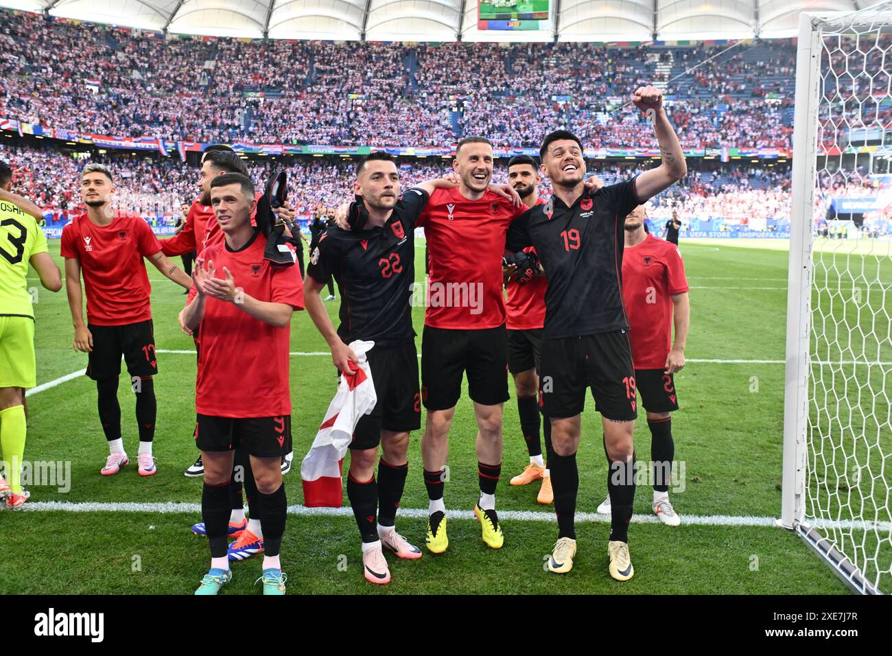 HAMBURG, GERMANY - JUNE 19: Jasir Asani, Amir Abrashi, Ardian Ismajli ...