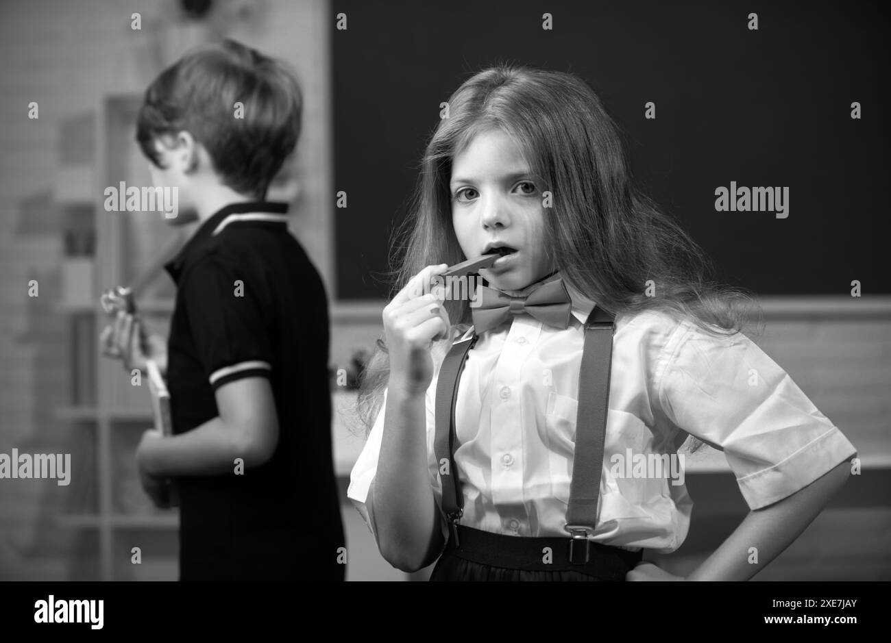 Portrait of attractive cheerful girl eating healthy food or eating ...