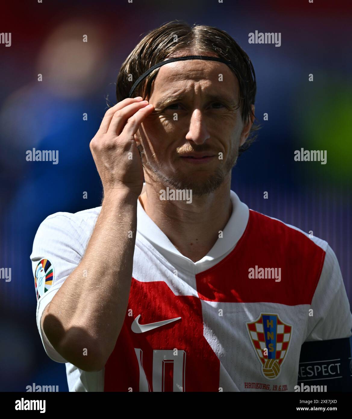 HAMBURG, GERMANY - JUNE 19: Luka Modric of Croatia during the UEFA EURO ...