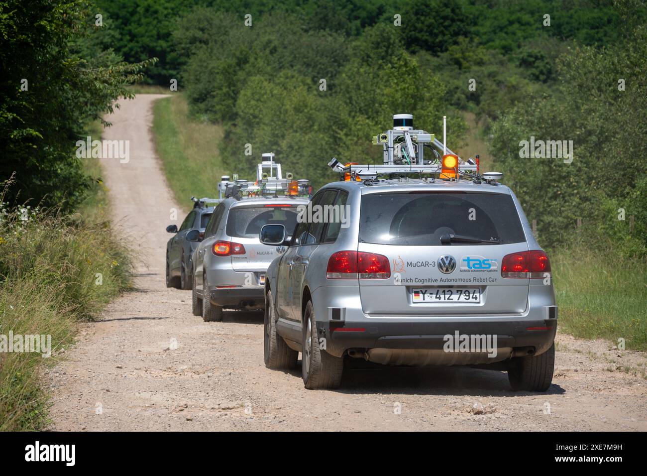 Trier, Germany. 26th June, 2024. Autonomously controlled test vehicles ...