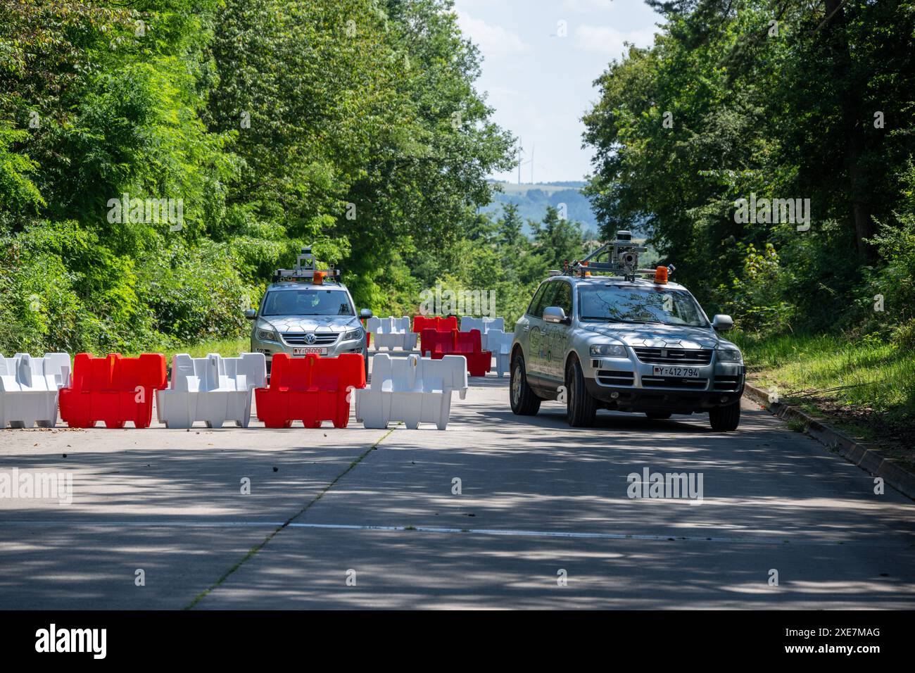 Trier, Germany. 26th June, 2024. Autonomously controlled test vehicles ...
