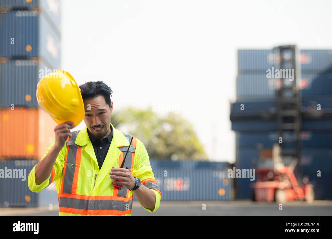 Asian male worker wearing safety hi-res stock photography and images ...
