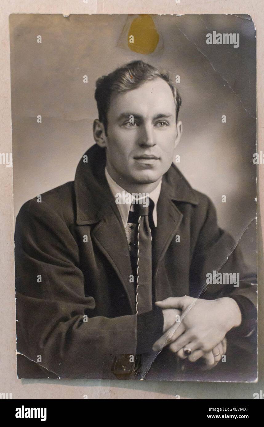 A family photo of centenarian George Cooper is shown in Quispamsis, N.B ...