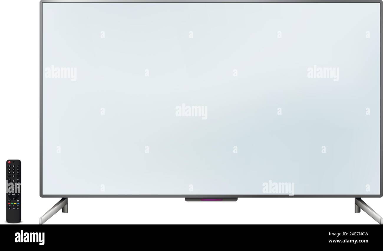 Modern oled tv isolated on white background. Vector illustration Stock ...