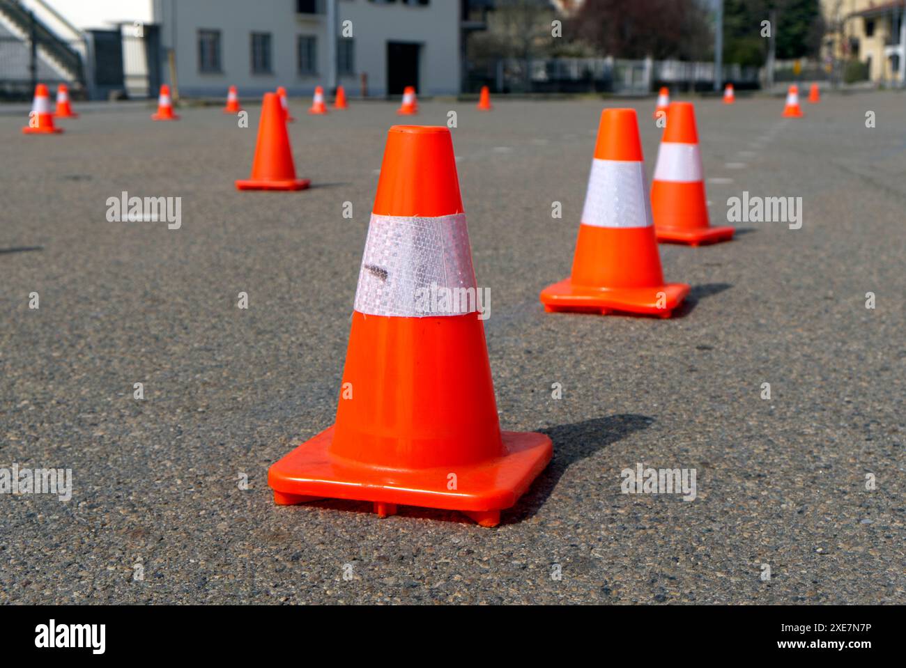 Traffic cones in driving school hi-res stock photography and images - Alamy