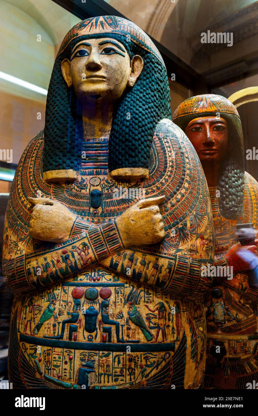 Paris, France, Close up, Ancient Egyptian Mummies, inside, Louvre ...