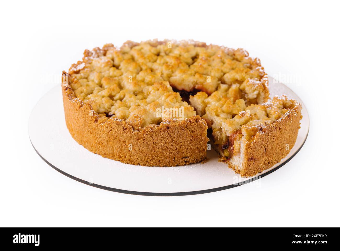 Homemade grated cake tart with lemon curd Stock Photo - Alamy