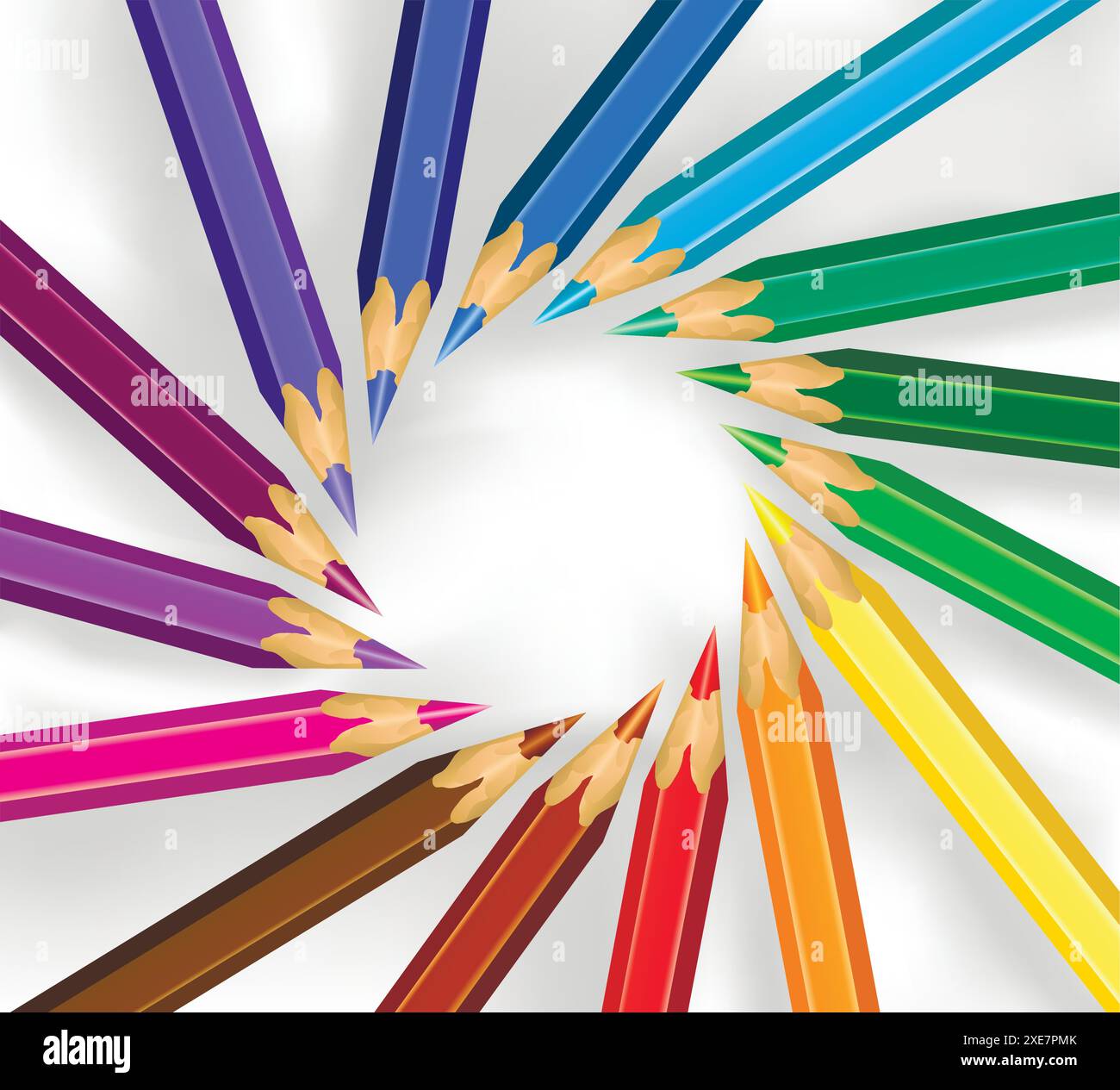 colored pencils in a circle Stock Vector Image & Art - Alamy