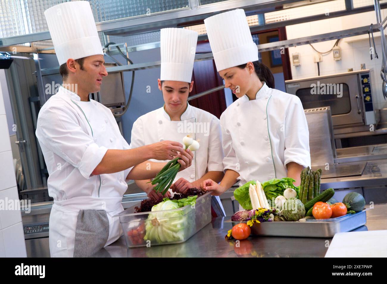 Chefs, vegetables. Luis Irizar cooking school. Donostia, Gipuzkoa ...