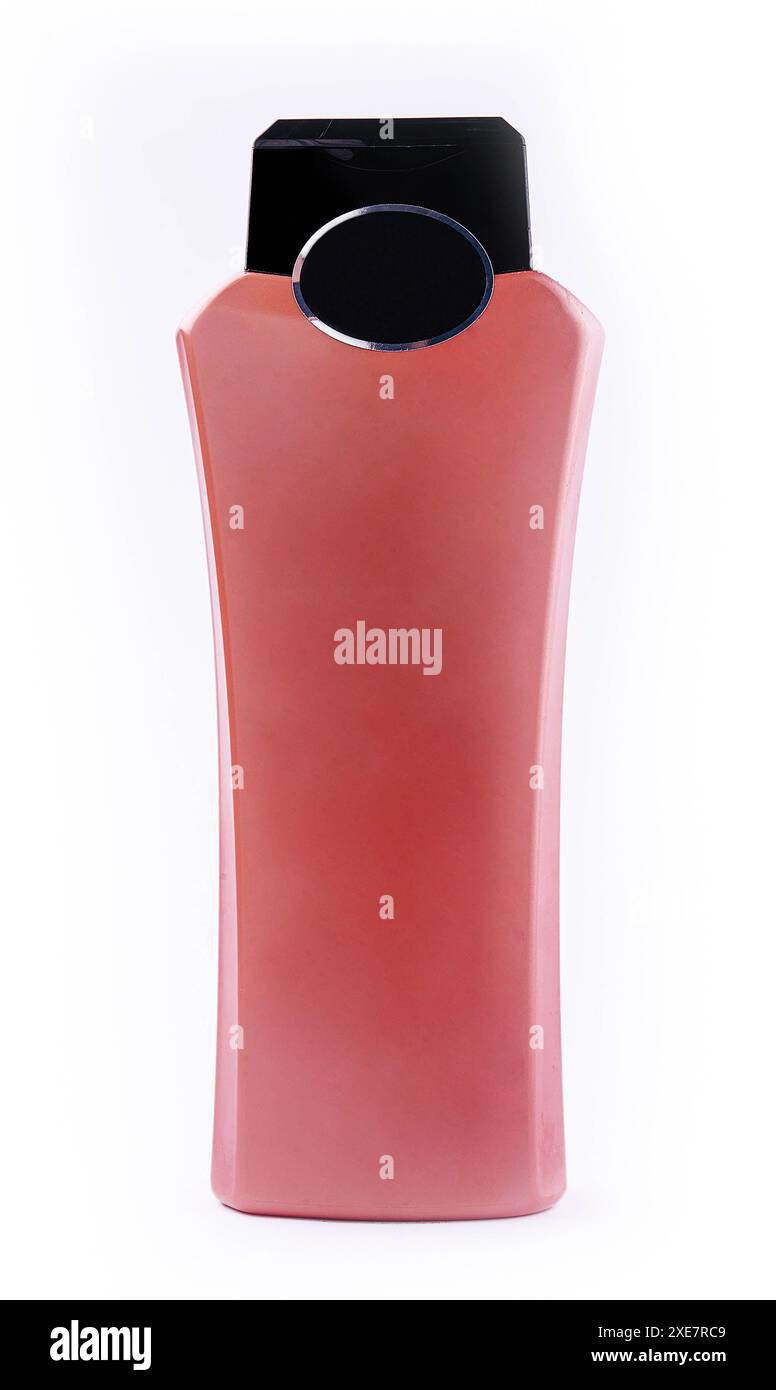 Pink shampoo bottle isolated on white background Stock Photo - Alamy