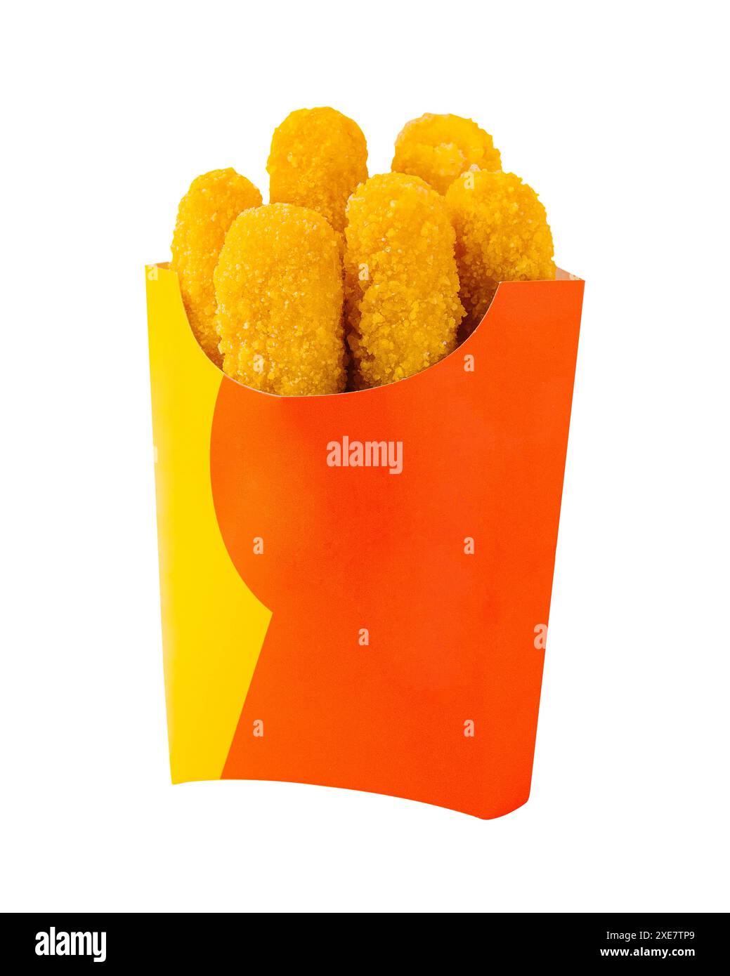Fried chicken nuggets in take out box isolated Stock Photo - Alamy