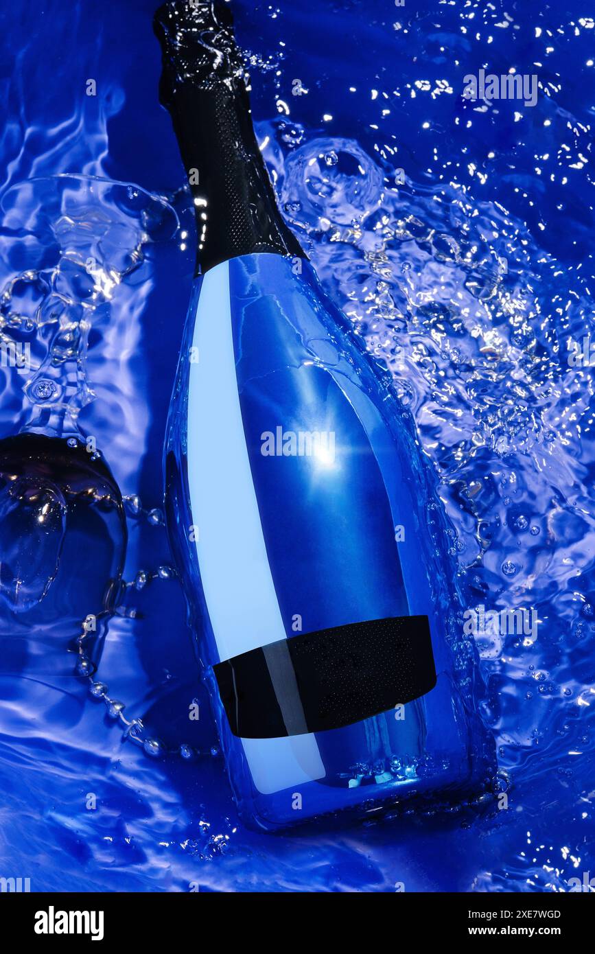 Closeup bottle blue alcohol hi-res stock photography and images - Alamy