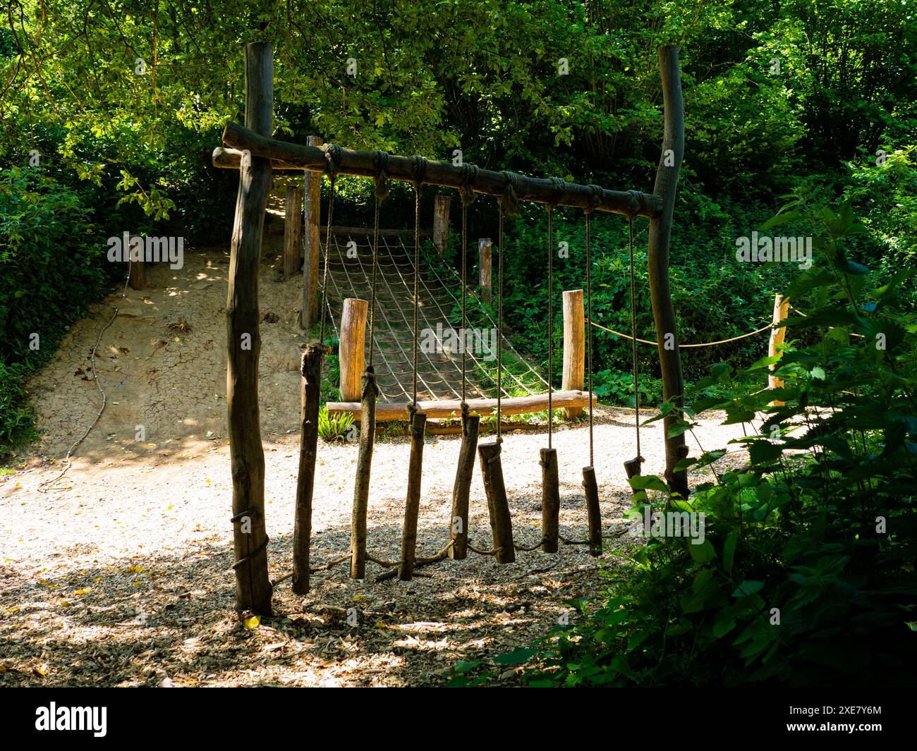Adventure playground, Ham Hill country park, Somerset, UK Stock Photo ...