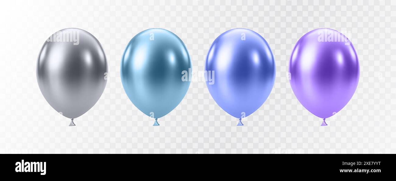 Luxury realistic balloons. 3D glossy helium balloons Stock Vector Image ...