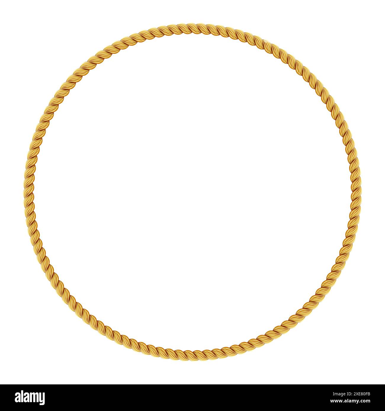 Gold twisted rope circle frame. Round rope border Stock Vector Image ...