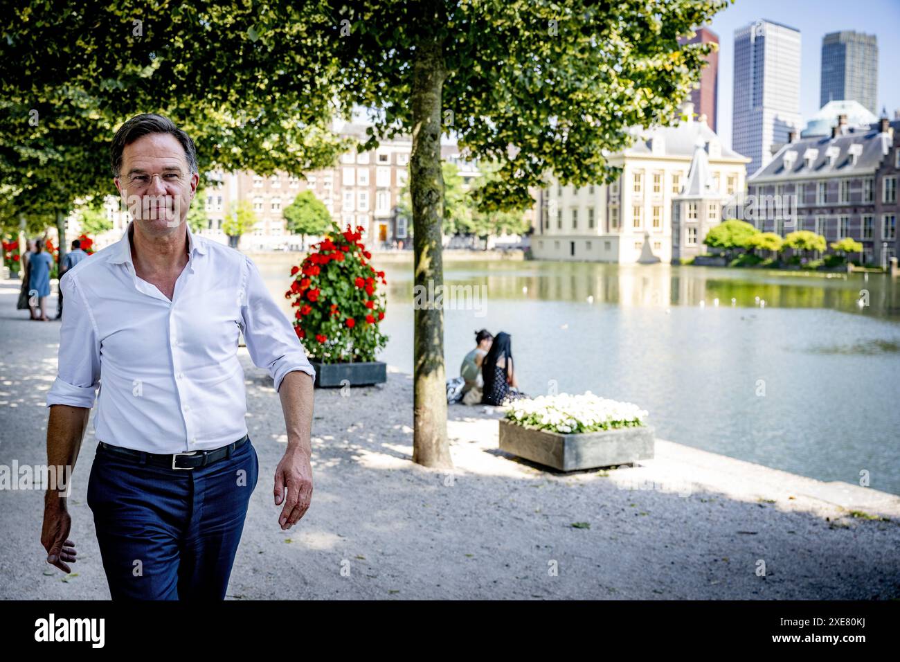 THE HAGUE - Outgoing Prime Minister Mark Rutte leaves the Binnenhof ...