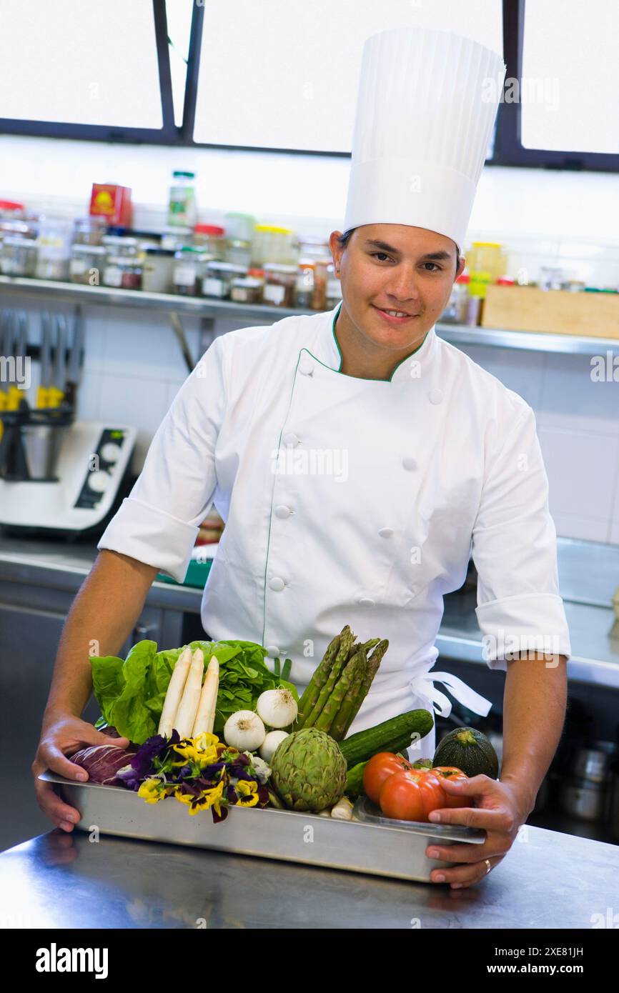 Chefs, vegetables. Luis Irizar cooking school. Donostia, Gipuzkoa ...