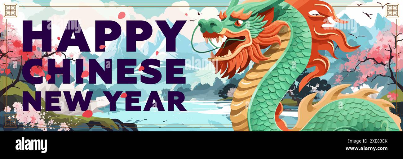 China serpent zodiac sign on nature background. Happy Chinese New Year ...