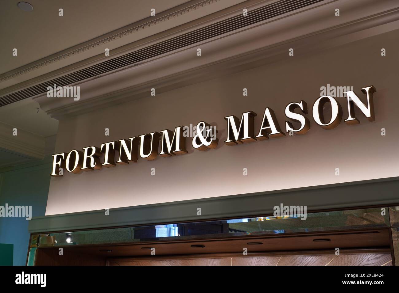 A Fortnum & Mason logo outside their Hong Kong store at K11 Musea in ...