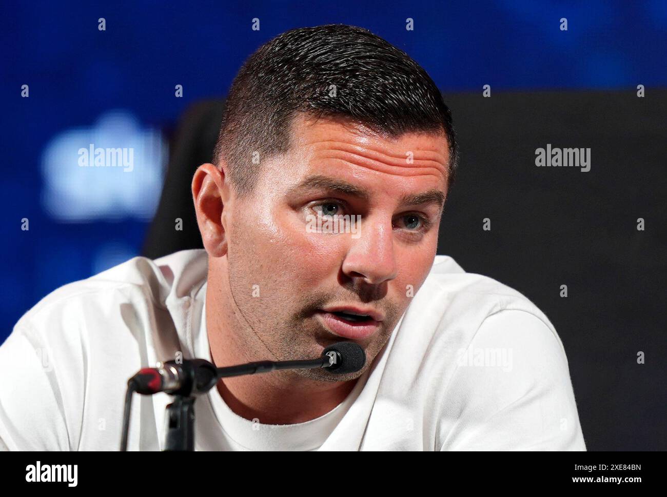 Mark Chamberlain during a press conference at the OVO Arena, Wembley ...
