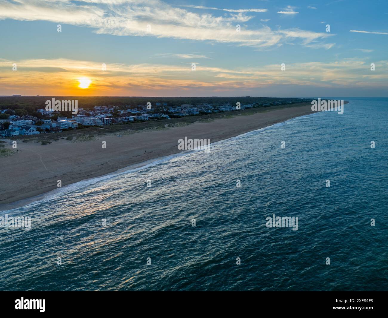 Beautiful Beach Sunset, Aerial View Virginia Beach, Virginia Stock ...
