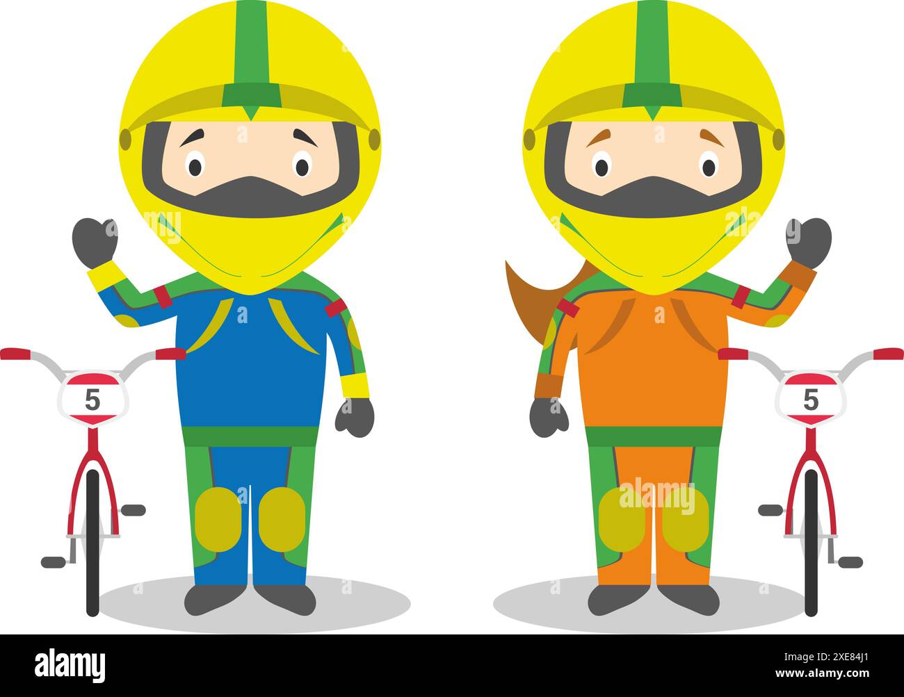 Sports vector illustrations: Cycling BMX male and female cartoon ...