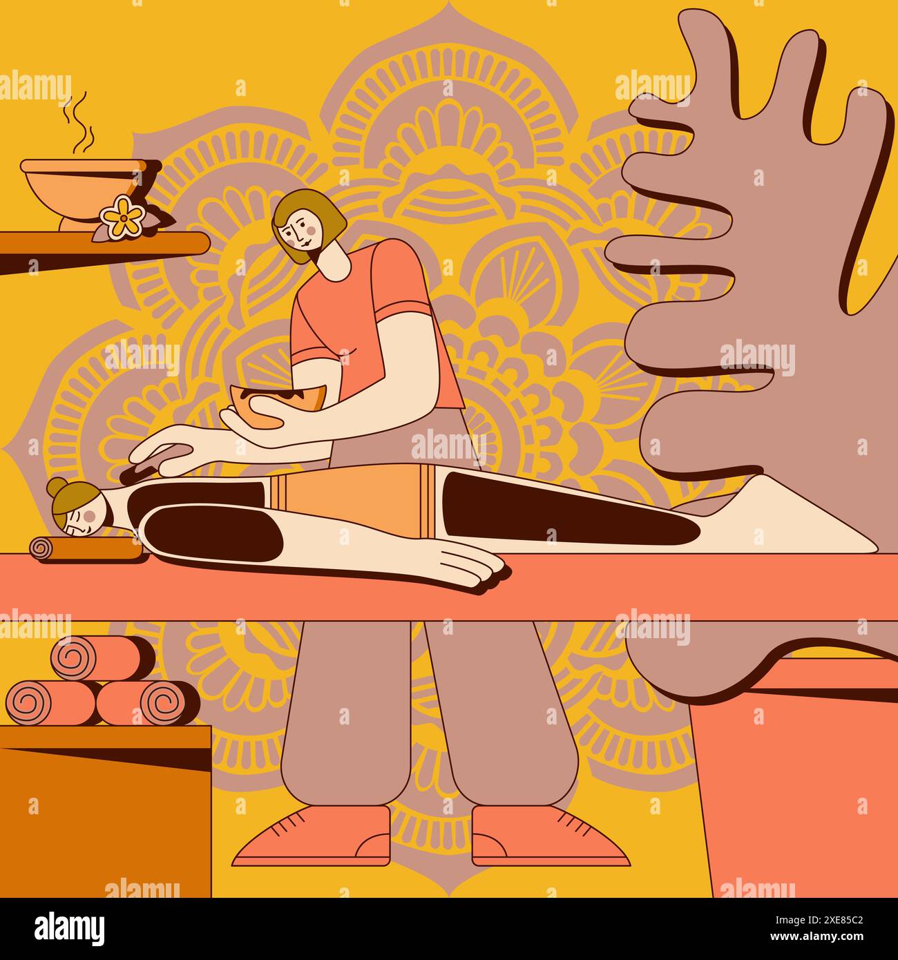 Body wrap with thermal coverings. Treatments by professional therapist ...