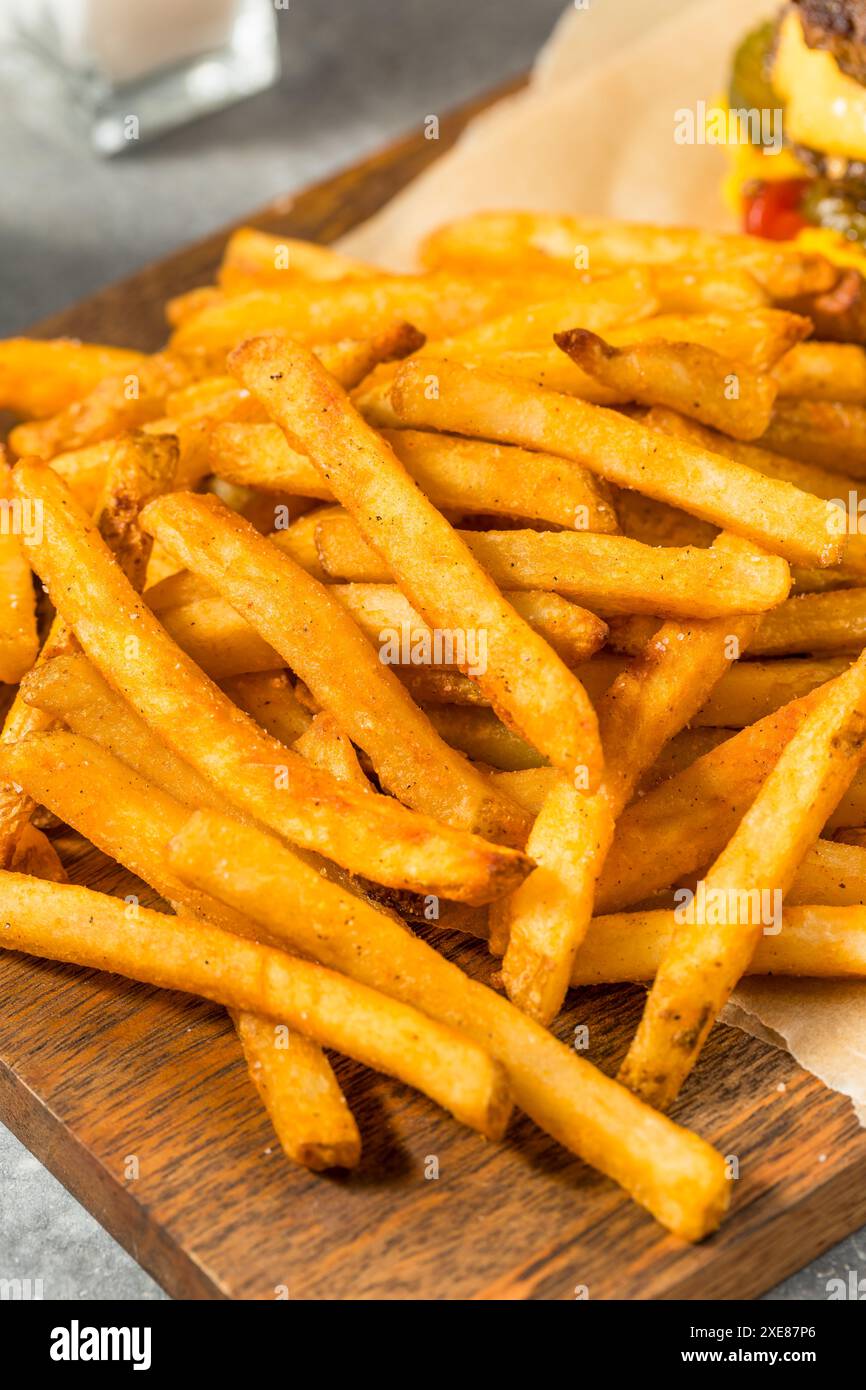 Deep Fried French Fries with Salt and Pepper Stock Photo - Alamy