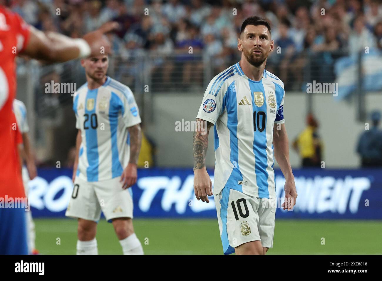 Argentina's forward Lionel Messi gestures during the Copa America USA ...