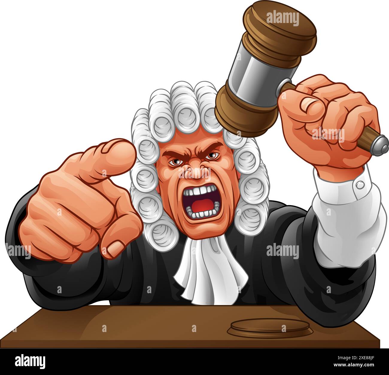 Angry Judge Hammer Gavel Cartoon Character Stock Vector Image & Art - Alamy