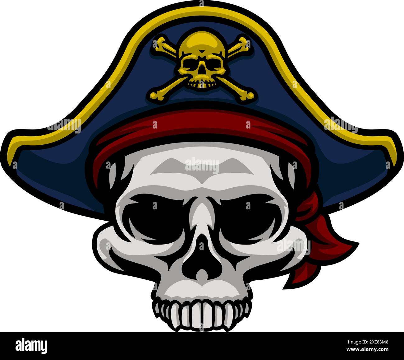 Pirate Hat Skull and Crossbones Cartoon Stock Vector Image & Art - Alamy