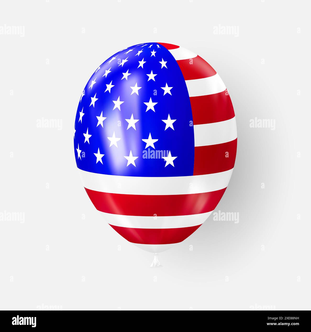 3d realistic balloon USA. Independence Day Balloon. American flag Stock ...