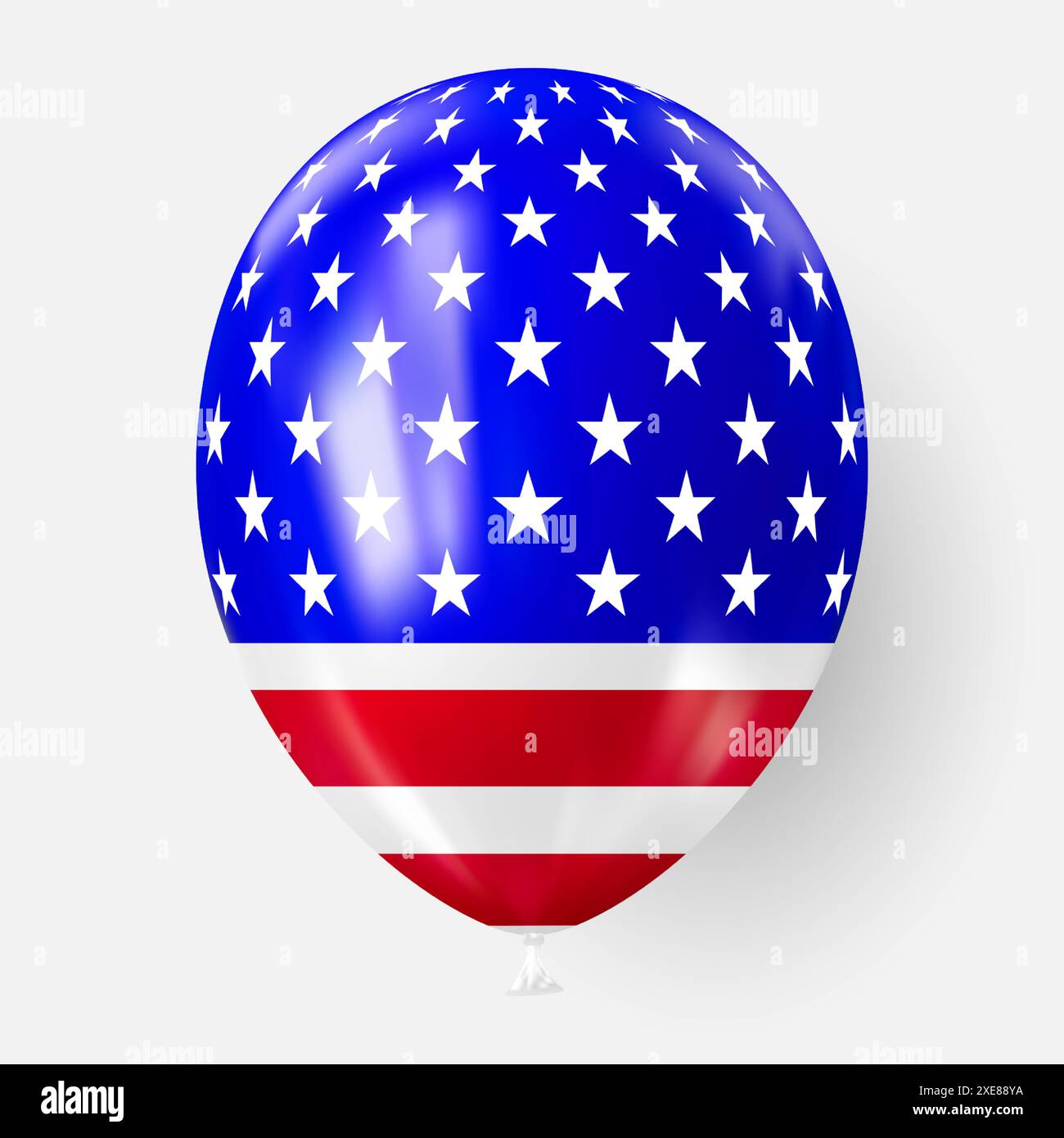3d realistic balloon USA. Independence Day Balloon. American flag Stock ...